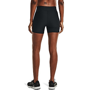 Under Armour Women's HeatGear Mid Rise Middy, Black/White, MD (US 8-10)