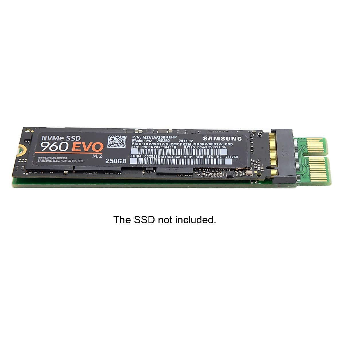 JSER NGFF M-Key NVME AHCI SSD to PCI-E 3.0 1x PCIE4.0 x1 Vertical Adapter Compatible for XP941 SM951 PM951 960 EVO SSD