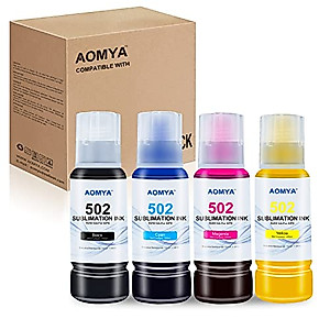 Aomya Sublimation Ink Refill Compatible with Epson EcoTank Supertank Inkjet Printer ET-2800 ET-2803 ET-2850 ET-2720 ET-15000 ET-4760 ET-2400 Heat Transfer on Mug/Tumbler/T-Shirt