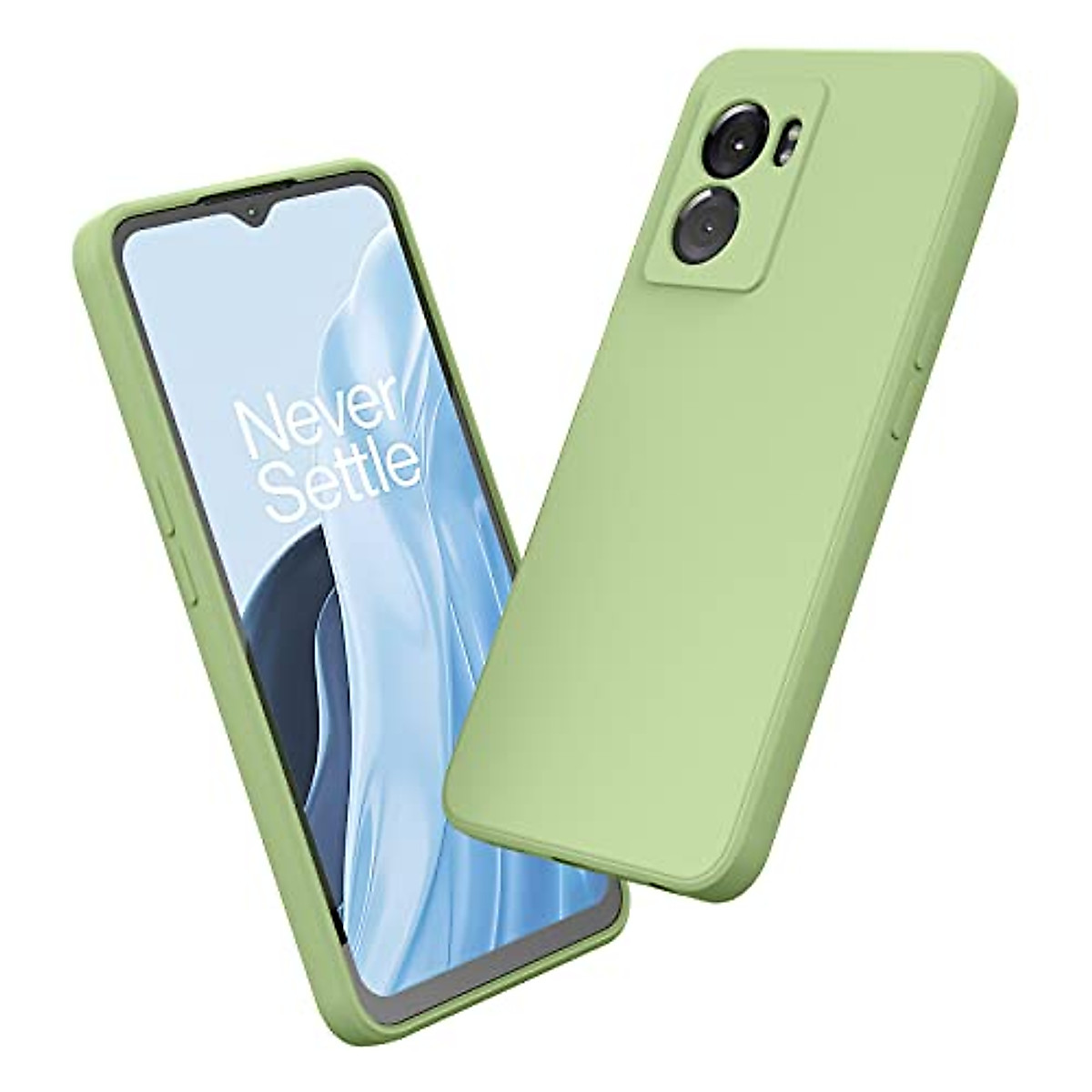 Foluu Silicone Case for OnePlus Nord N300, Liquid Gel Rubber Bumper Case with Soft Microfiber Lining Cushion Slim Hard Shell Shockproof Protective Cover for OnePlus Nord N300 5G 2022 (Green)