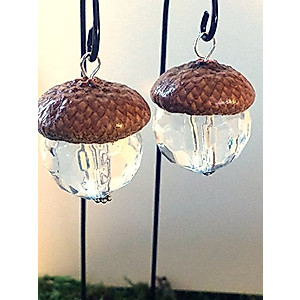 Fairy Garden Acorn Cap Miniature Lanterns. Set of 2 Hanging Lanterns. Dollhouse, Terrarium Décor.