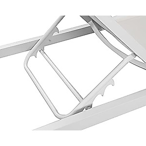 Meridian Furniture 373White Nizuc Collection Modern | Contemporary Resilient Mesh Water Resisting Fabric Upholstered Outdoor Patio Adjustable Sun Lounge Chair, 80.5" W x 29" D x 13.5" H, White