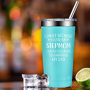 Grifarny Stepmom Gifts from Stepdaughter, Daughter, Son - Mothers Day Gift for Stepmom，Step Mom - Christmas Birthday Gifts for Stepmom, Stepmother - Stepmom Tumbler Cup 20oz