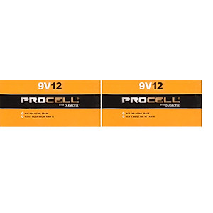 Duracell Procell 9 Volt Batteries, Pack of 12 (Packaging May Vary) - 2 Pack