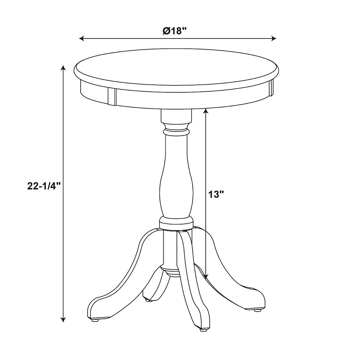 Powell Furniture Powell Round Accent, White Table, 18 x 22 x 18