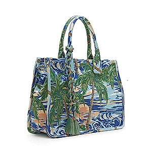 Vince Camuto womens Orla Tote, Blue Palm, One Size US