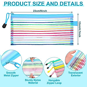 Leelosp 80 Pcs Mesh Zipper Pencil Pouch Bulk Multicolor Kids Pencil Storage Pouch Multipurpose Cosmetics Bags Toiletry Bags for Office School Travel (Elegant Color)