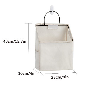 TsLinc 2 Pack Wall Hanging Storage Bag, Waterproof Over The Door Closet Organizer Hanging Pocket Linen Cotton Organizer Box Containers for Bedroom, Bathroom