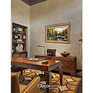 DECORARTS - River Landscape 1903, by Peder Mork Monsted Oil Painting Reproductions. Giclee Print Stretched Framed size: 36x22