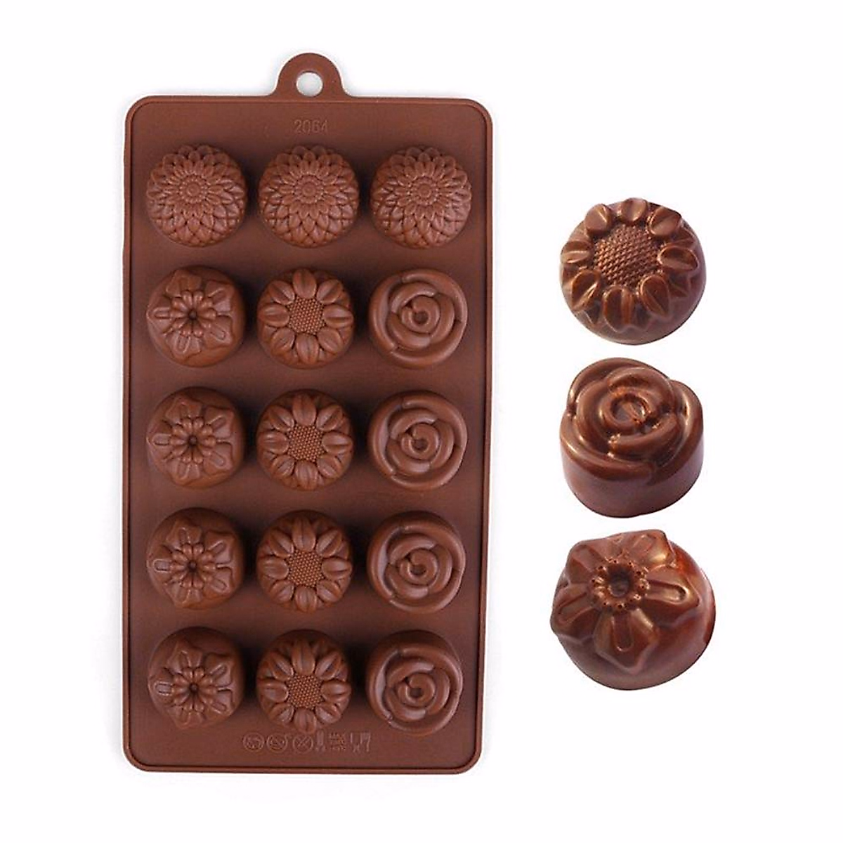 3 Pack X Sunflower and Rose Flower Ice Cube Chocolate Soap Tray Mold Silicone Party maker (Ships From USA)