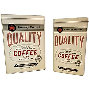 hadaaya Farmhouse Coffee Storage Container Set with Lids – Tall Rectangular Canisters for Coffee & Tea – Airtight White Kitchen Canister Set