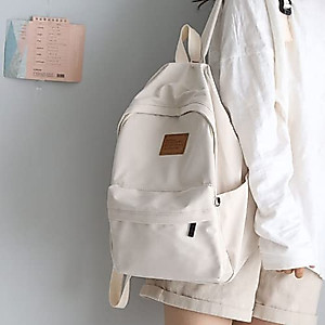 Kawaii Simple Sporty Japanese Korean harajuku backpack teenage school gift for birthday Christmas (white)