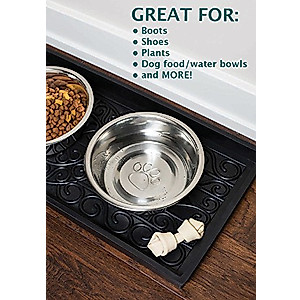 BIRDROCK HOME Rubber Boot Tray - 34 inch Decorative Boot Tray for Entryway Indoor - Shoe Tray