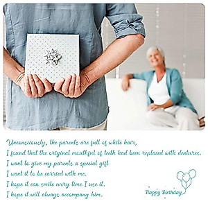 Large Denture Baths Cup, False Teeth Bath Cup with Strainer and Lid for Soaking Dentures or Storing Pacifier, Capacity 10.6 Oz