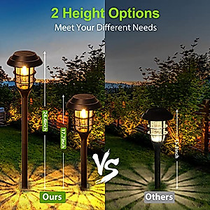 LETMY Solar Pathway Lights Outdoor, 8 Pack Bright Solar Lights Outdoor, IP66 Waterproof Auto On/Off Solar Garden Lights Solar Powered Landscape Lighting for Yard Patio Walkway Driveway Pathway - Black