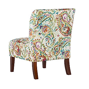 Linon Karen Curved Back Slipper Chair, Dark Walnut