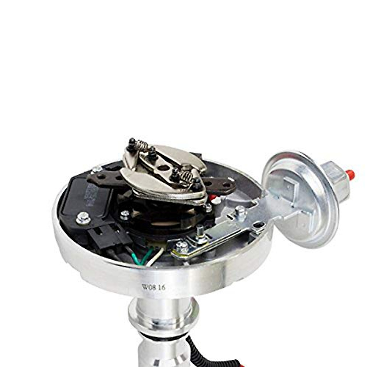 A-Team Performance - HEI Complete Distributor 65K Coil - Compatible with Ford F100 F150 F250 E100 E150 Straight 6 Cylinders 240 300 One Wire Installation Red Cap