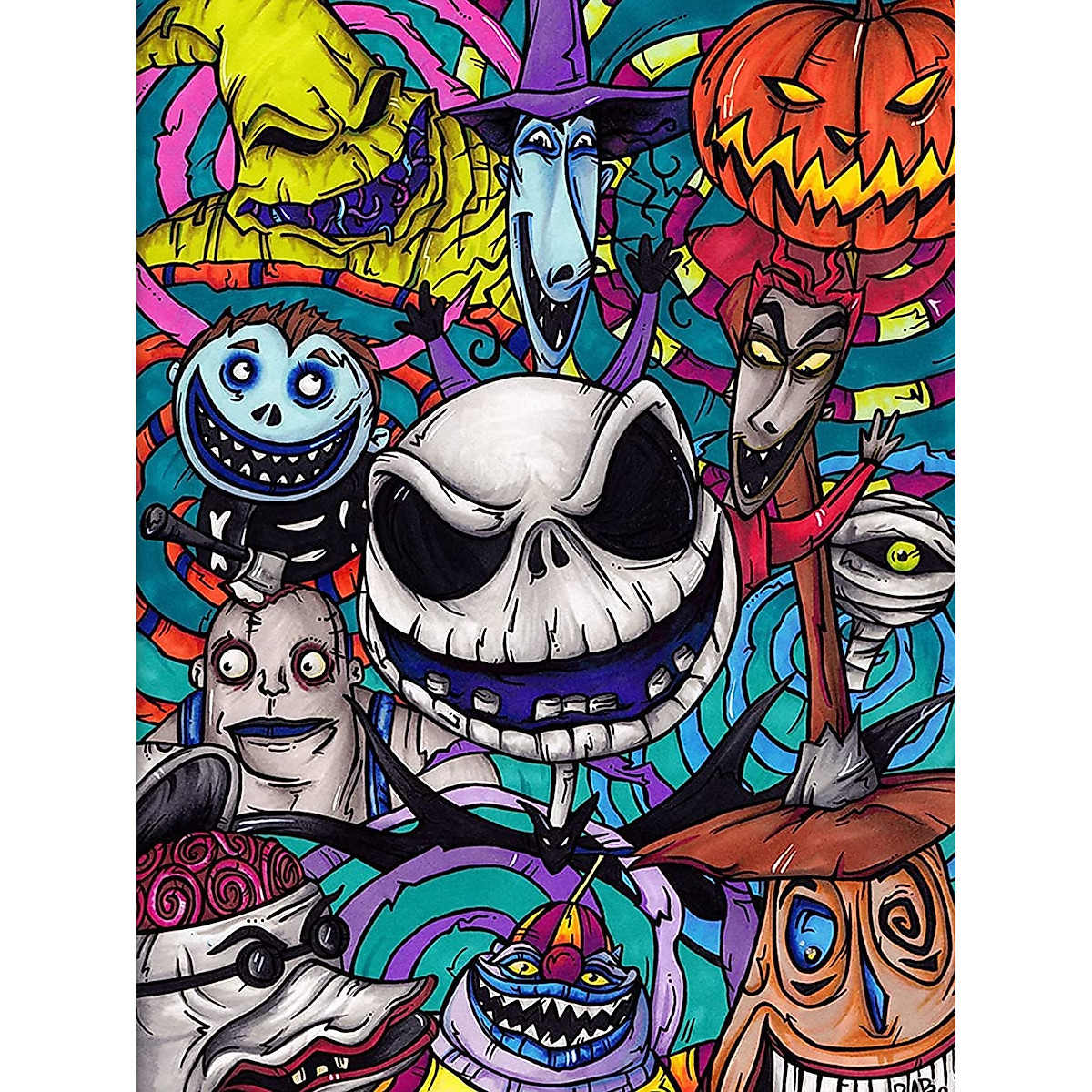 Nightmare Before Christmas Cross Stitch - Jack Needlepoint Counted Cross Stitch Kits for Beginners Adults Patterns Dimensions Embroidery Kits Arts and Crafts (11CT)