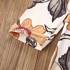 Mubineo Newborn Infant Baby Girl Boy Floral Print Cotton Sleeper Gown with Headband Outfits (X-a Beige, 0-3 Months)