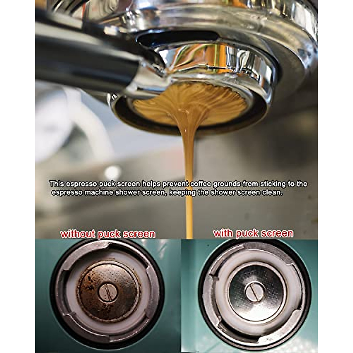 53.5mm Espresso Puck Screen, Reusable 1.7mm Thickness 100μm Stainless Steel Professional Barista Coffee Filter Mesh Plate for Espresso Portafilter Filter Basket (53.5mm)