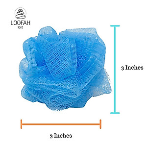 Loofah Lord 12 Blue Bath or Shower Sponge Loofahs Pouf Mesh Wholesale Bulk Lot