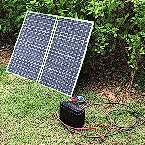 XINPUGUANG 100W Foldable Solar Panel Portable Solar Kit 12V with 10A Charge Controller Connector Cable for Power Station,Battery, Camping, RV,Boat, Outdoor