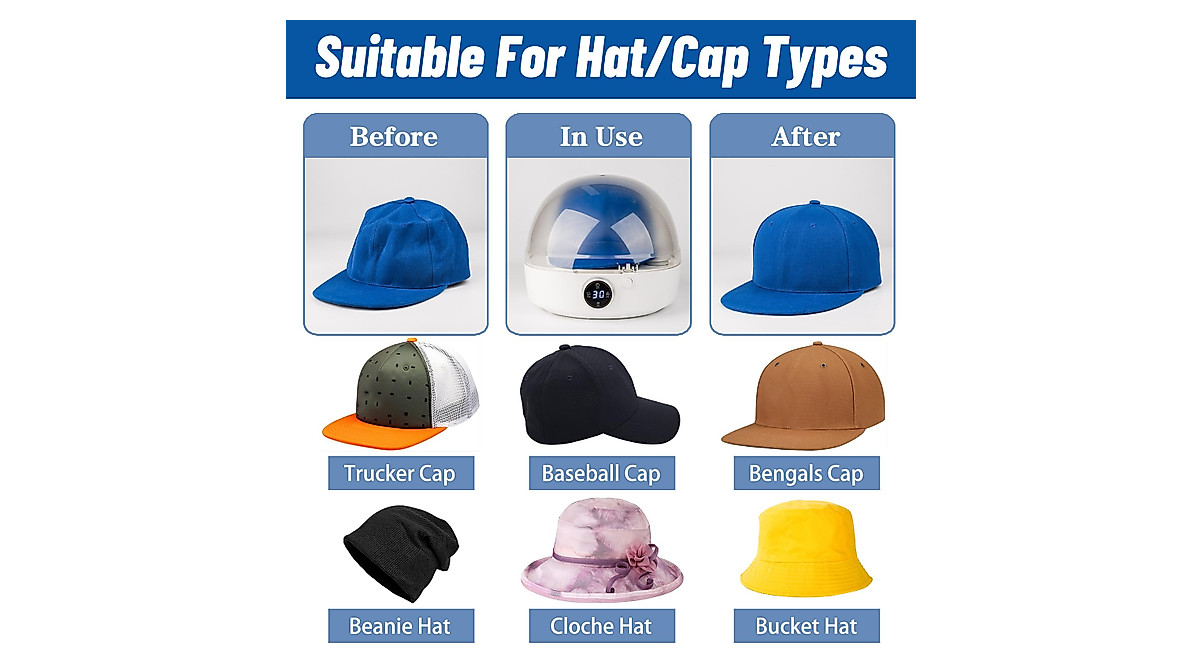 Automatic Cap Cleaner with Steam and Dryer - Clean & Refresh Your Hat