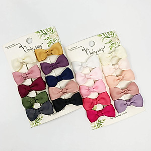 Baby Wisp 20 pc Grosgrain Ribbon Mini Baby Bows Alligator Hair Clips Baby Girl Hair Accessories Shower Gift for Infant Toddler Children Kids Pigtails Ideal Baby