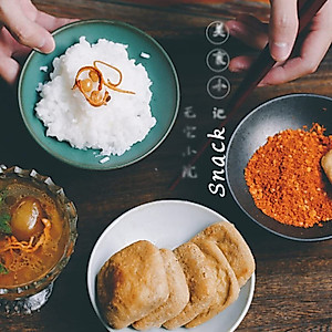 Luxshiny MINI Appetizer Plate 4.5inch SMALL Footed Ceramic Bowl Porcelain Pedestals Bowl MINI Decorative Fruit Bowl Vintage Round Serving Plate for Dried Fruit Candy Nuts Snacks Black