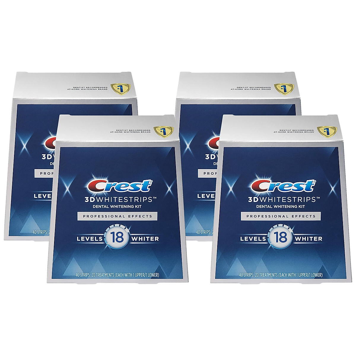 Crest 3D White Professional Effects Whitestrips Teeth Whitening Strips Kit (Pack of 4)