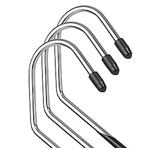 Casafield - 20 Open-Ended Pants Hangers - Easy Slide - Slim, Space Saving Design with Non-Slip Rubber Coating for Trousers, Slacks, Jeans, Skirts