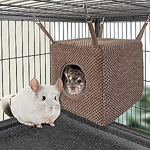 Niteangel Ferret Cozy Swing Hammock - Hanging Beds for Ferrets Rats Chinchilla Sugar Gliders or Other Small Animals (Chocolate)