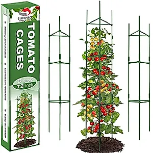 6Ft 3Packs Tomato Cage for Garden Plant Support, Extra High 72Inch Plant Cage Garden Trellis for Climbing Plants Adjust Plant Trellis Tomato Trellis Garden Stakes for Vegetable Fruit Flowers