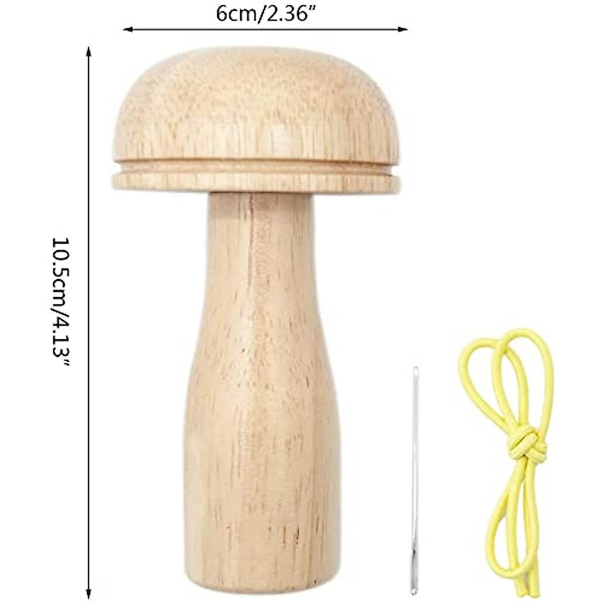 Wooden Darning Mushroom Household Needles Storage Container Portable Sewing Accessories, Darning Egg for Adults & Kids DIY, Handicraft Class, Travel, Home Darner