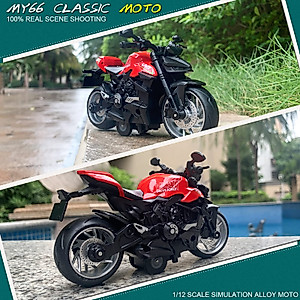 Ming You Motorcycle Toy - Motorcycle Toys for Kids 3-5 5-8,Mini Toy Motorcycles with Lights and Sounds for 3 + Years Old Boys and Girls (Red)