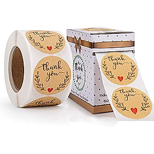 1.5" Thank You Stickers, Thank You for Small Business Stickers, Thank You Stickers Roll, Handmade Stickers for Delivery, Decoration, Gifts, Packaging, Party, Easter Gifts, Bakery Boxes, 500PCS/Roll