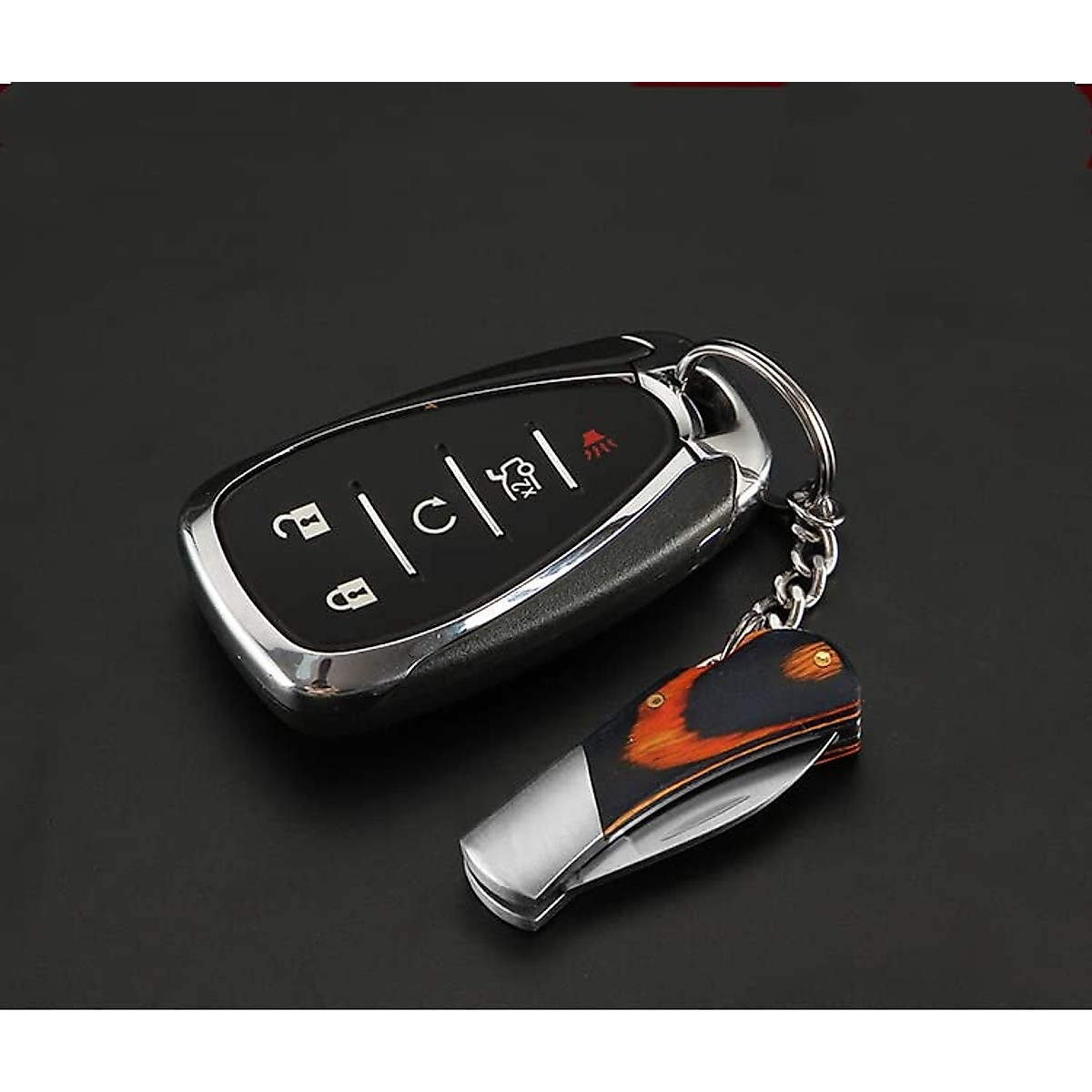 Luvbestaken 2PCS Small Pocket Knife, Mini Keychain Knife, EDC Stainless Steel Knife, Colorful Wood Handle Folding Knife, Blade length 1.5 inch, with Aluminum Gift Box 1