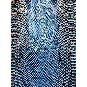 New Creations Fabric & Foam Inc, Royal Blue 53/54" Wide Snake Fake Leather Upholstery, 3-D Viper Snake Skin Texture Faux Leather PVC Vinyl Fabric By The Yard.