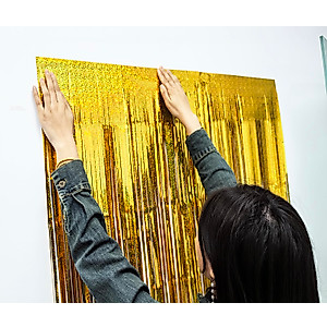 Graduation Decorations Purple Gold Black 2024/Birthday Decorations Purple Gold for Women/Foil Fringe Curtains Foil Curtains for Eid Mubarak Decorations/2024 Graduation Party Decorations