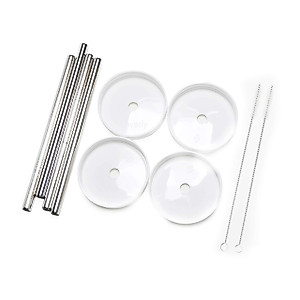Daverly Way (4 Boba Tea Straws, 4 Mason Jar Lids, 2 Straw Cleaners)