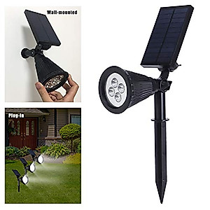Tnfeeon Solar Lights Outdoor, Solar Powered Landscape Spotlights, BuiltIn LED Lamp Chips for Yard Garden