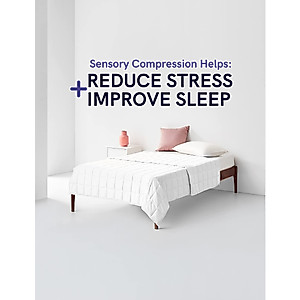 YnM Cooling Weighted Blanket —Oeko-Tex Certified Material with Premium Glass Beads (White, 60''x80'' 15lbs), Suit for One Person(~140lb) Use on Queen/King Bed