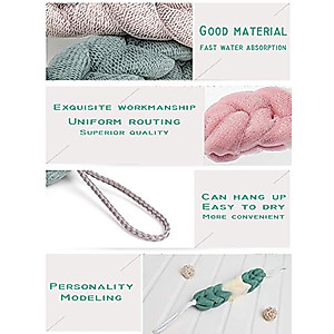 AARainbow 4 Packs Long Stretch Back Sponge with Rope Handles Back Scrubber Bath Shower Mesh Sponge Exfoliating Body Scrub Stretch Braided Loofah for Men and Women (B-1 Grey+1 Green+1 Pink+1 Coffee)