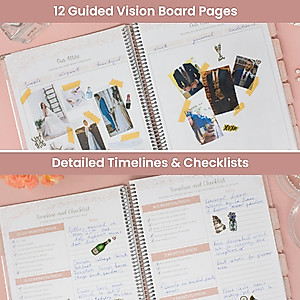 bloom daily planners Wedding Planner & Organizer/Hardcover Keepsake Journal with Essential Planning Tools - Checklists, Vision Boards, Tips & More - 9"x11" - Silver Floral (Undated)