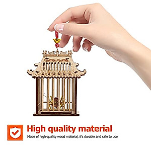 Balacoo Wooden Insect House Grasshopper Cage Bug Habitat Box Insect Critter Cages Garden Hanging Insert Cage for Grasshopper Crickets Insect Light Brown 1