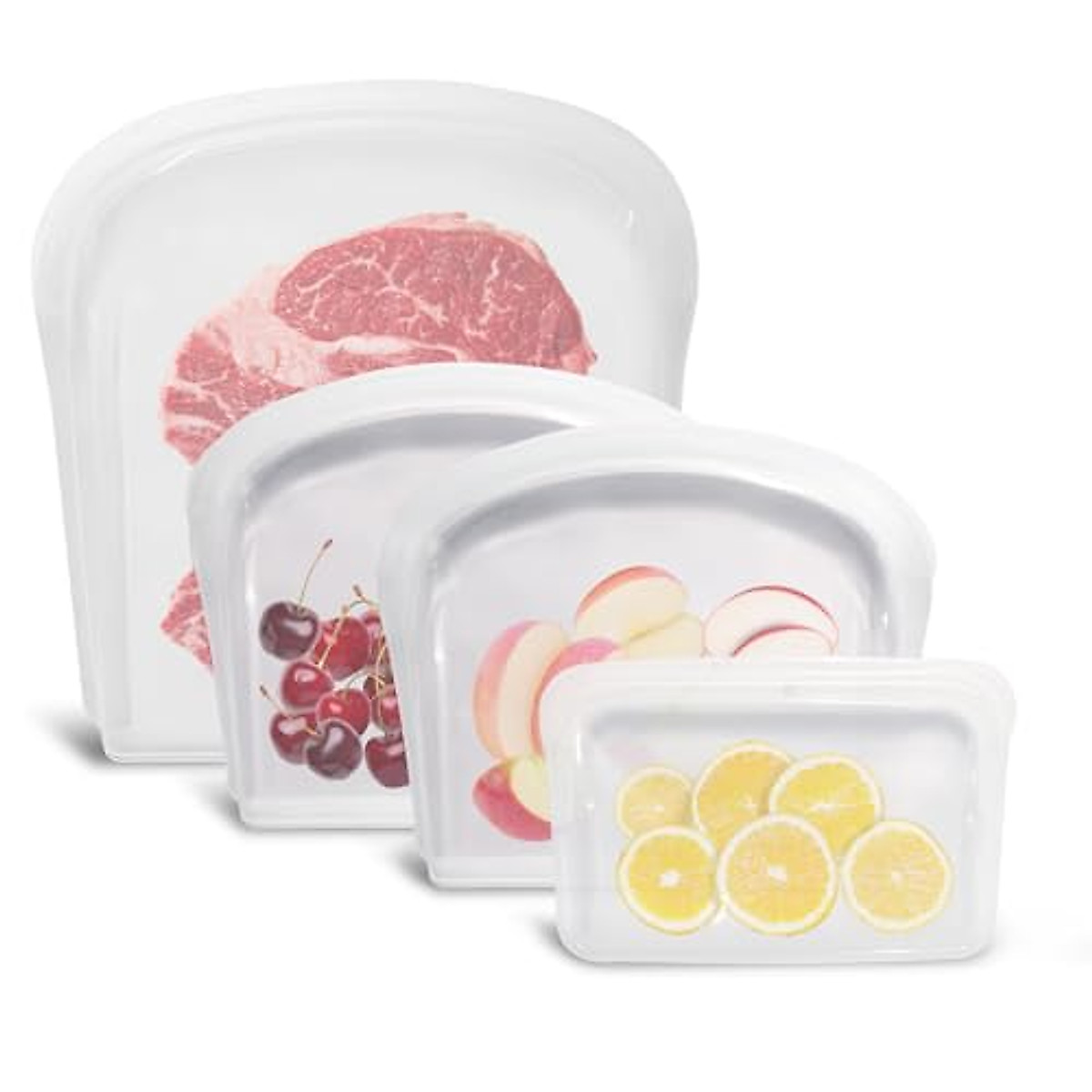 DGitaor Reusable Silicone Storage Bags, 4Pack Silicone Snack Sandwich Half Gallon Bags, Endurables Silicone Ziplock Bags for Food Storage, Freezer, Microwave, Oven, Dishwasher Safe, Heavy Duty