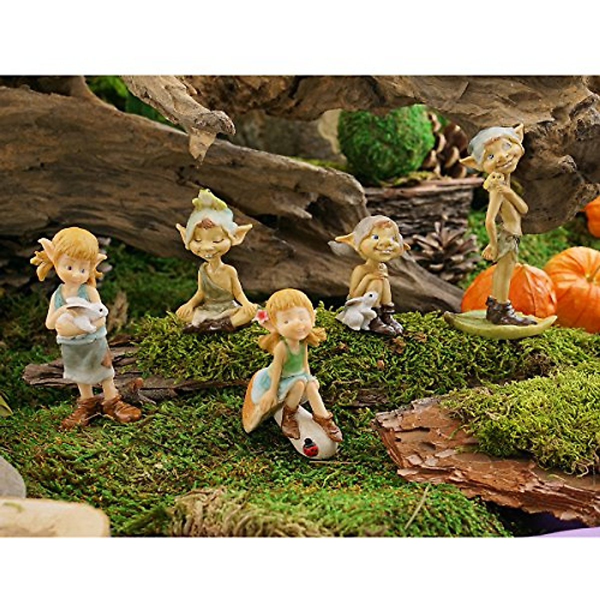 Top Collection Miniature Fairy Garden and Terrarium Pixie Hugging Bunny Figurine