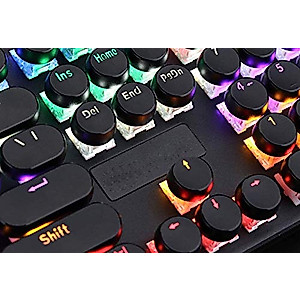 HJJWL Gaming Keyboard and Mouse, Gaming Mechanical Keyboard Blue Red Switch 104key RU/US Wired Keyboard Anti-ghosting RGB/Mix Backlit LED USB for Gamer PC Laptop (Color : White)