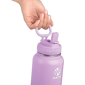 Takeya Actives 32 Oz Vacuum Insulated Stainless Steel Water Bottle with Spout Lid, Premium Quality, Lilac