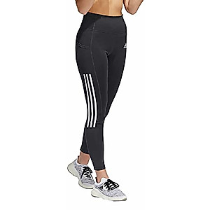 adidas Womens Lightweight High Rise 3-Stripe Mesh 7/8 Leggings (X-Large, Carbon/White)